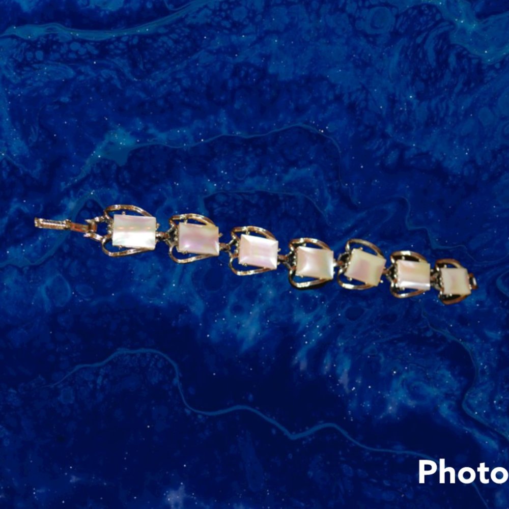 Marhill Mother Of Pearl Link Vintage Women Bracelet P… - Gem